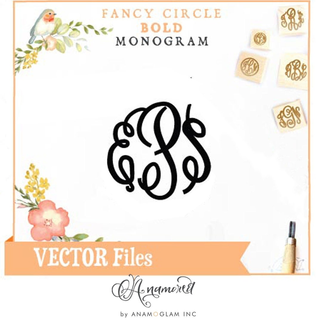 Fancy Circle BOLD Monogram Script / VECTOR Alphabet/font: Design ...