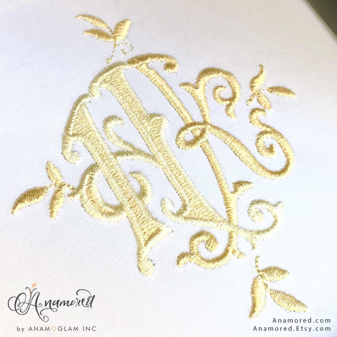 Monza Contrasting Interlocking H and K Embroidery Monogram Design for ...