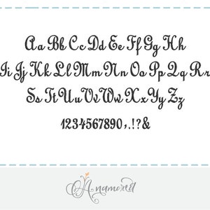Upright Script & Monogram Embroidery Font. BX Font. 4 Sizes (1, 1.5, 2 ...