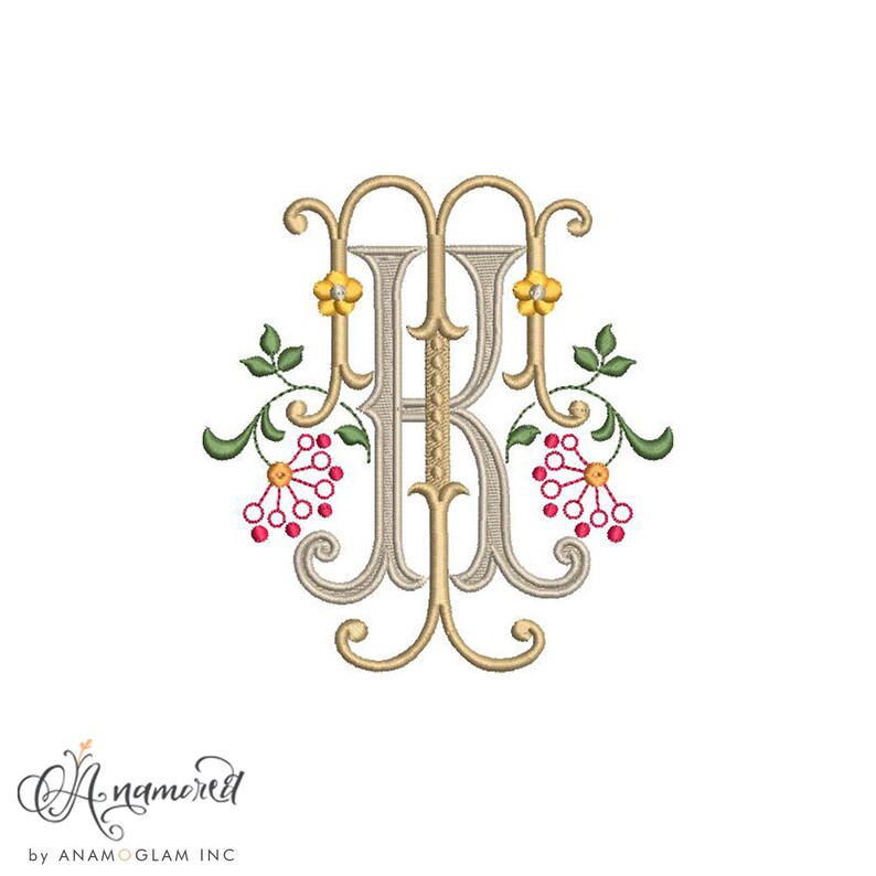 Interlocking K and T Embroidery Monogram Design for Machine - Etsy
