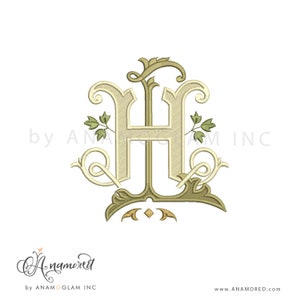 Interlocking L and H Embroidery Monogram Design for Machine Embroidery ...