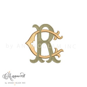 Interlocking C and R Embroidery Monogram for Embroidery Machine ...