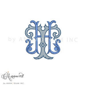 Interlocking H and T Embroidery Monogram Design File for Embroidery ...