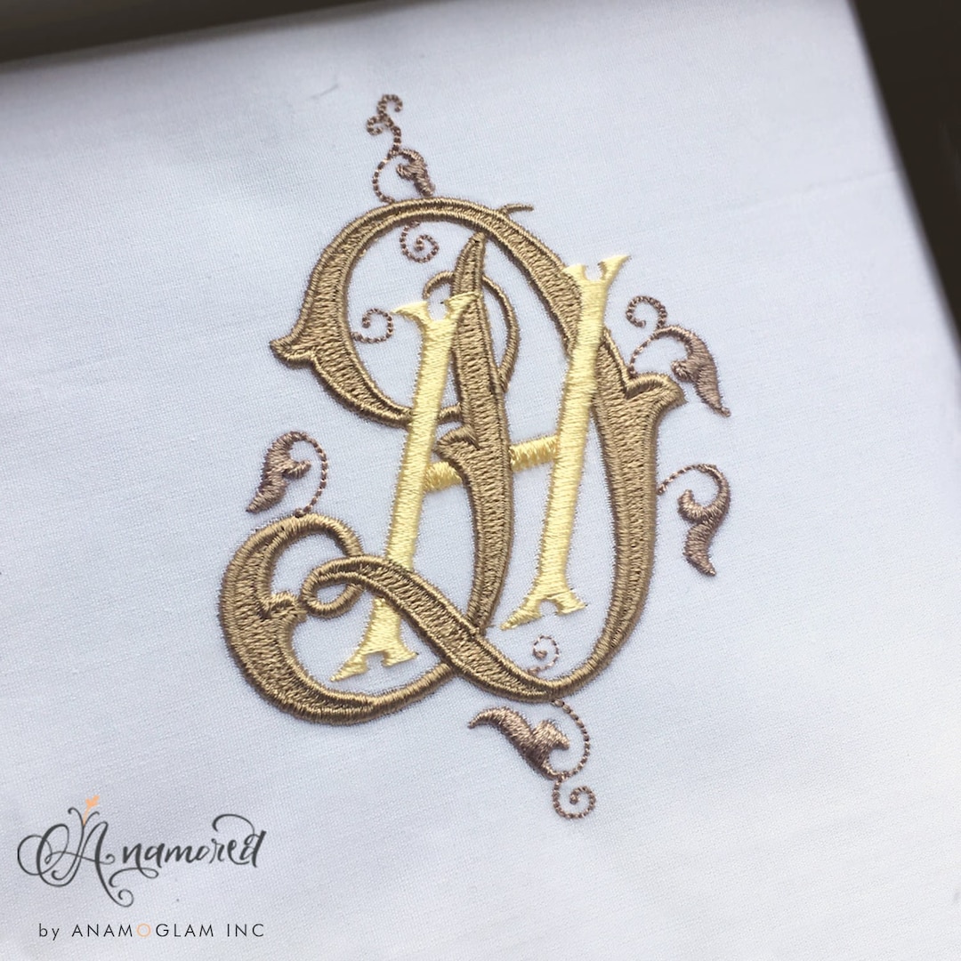 Interlocking D and H Embroidery Monogram Design for Machine Embroidery ...