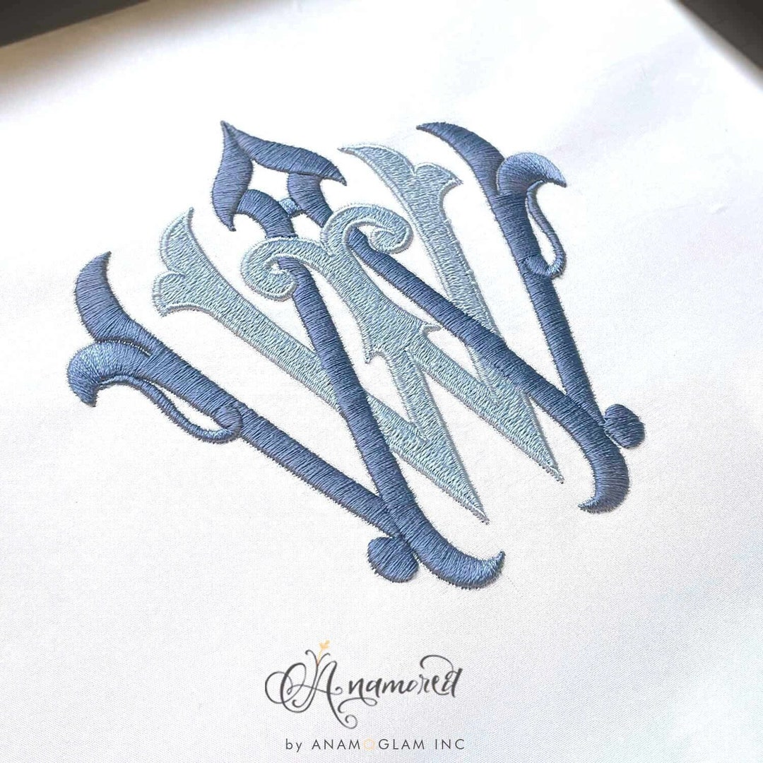 Interlocking W and W Embroidery Monogram, Instant Download for ...