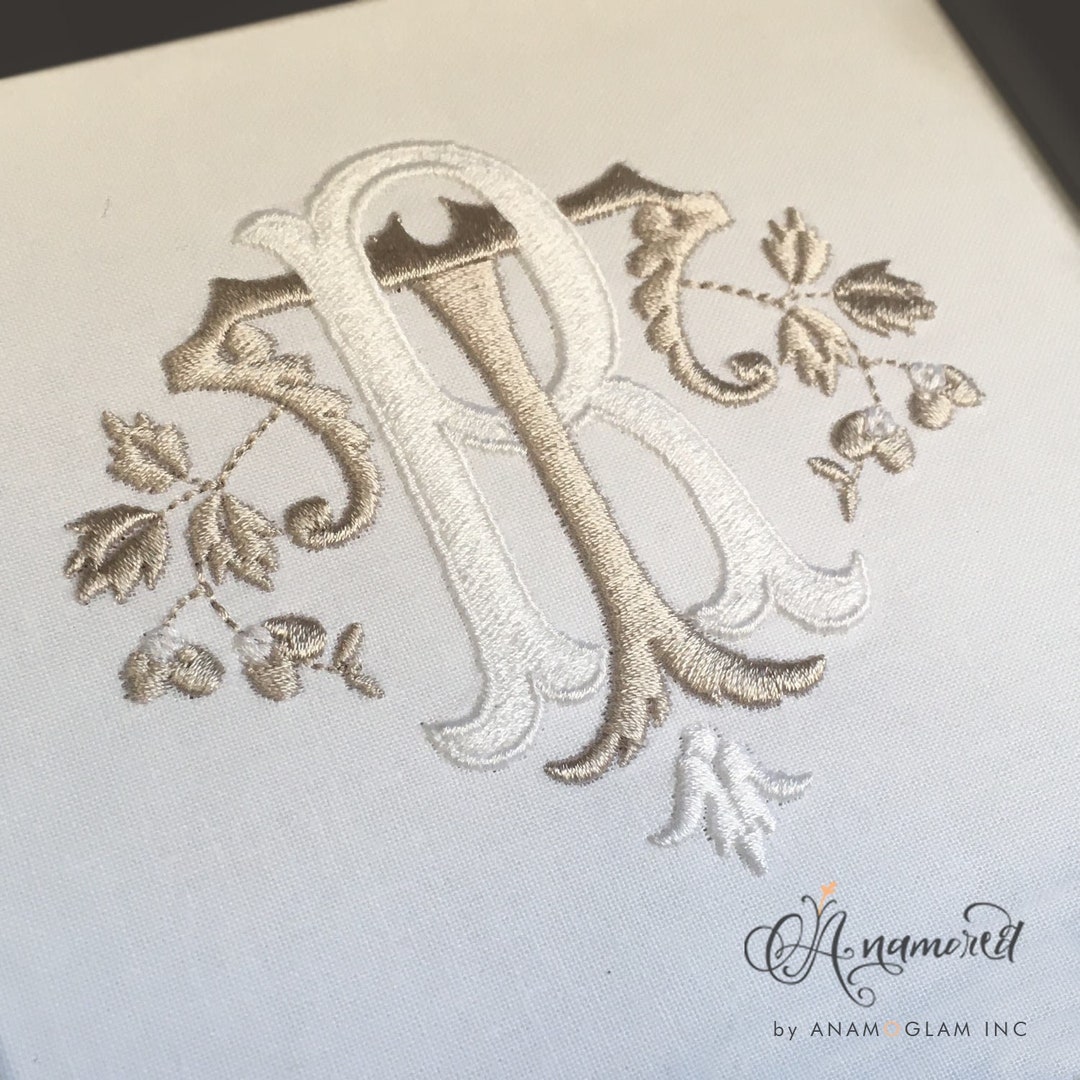 Interlocking T and R Embroidery Monogram Design for Machine Embroidery ...