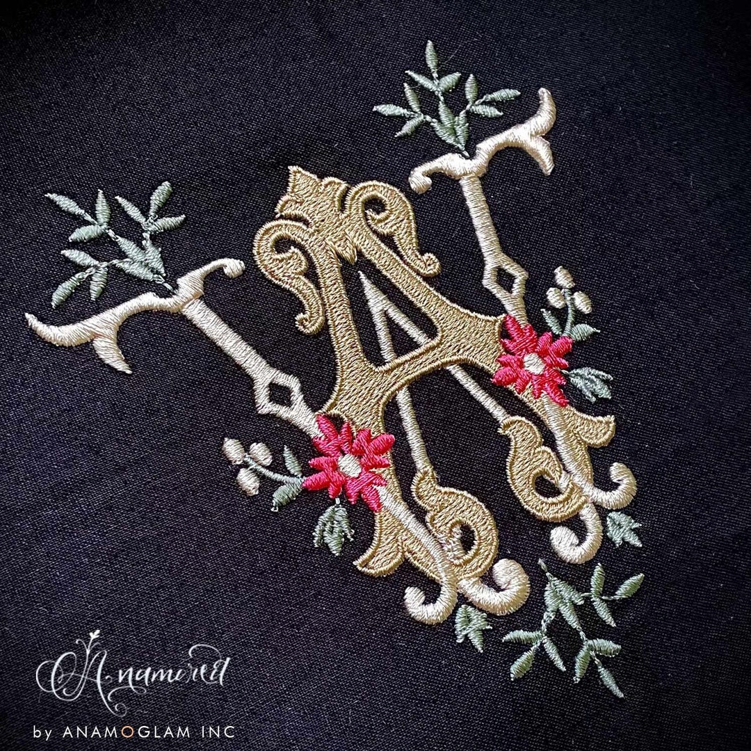 Interlocking AW or WA Monogram Embroidery Design / Machine Embroidery ...