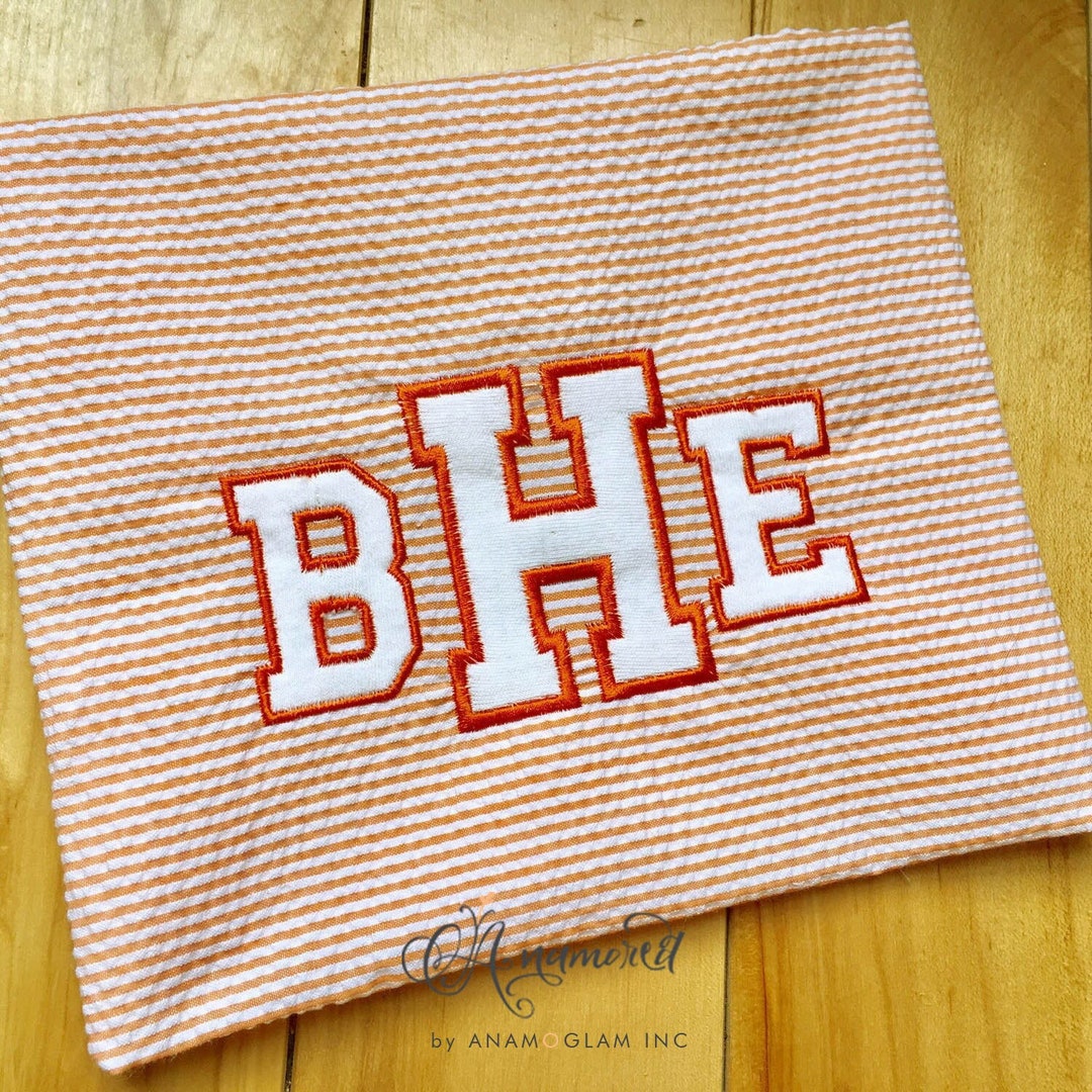 4 Sizes Varsity Athletic Applique Embroidery Font/alphabet for ...