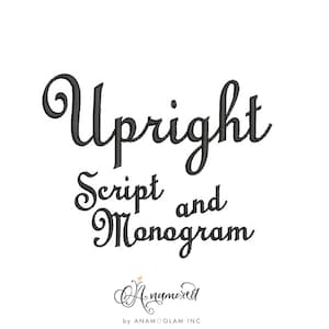 Upright Script & Monogram Embroidery Font. BX Font. 4 Sizes (1, 1.5, 2 ...