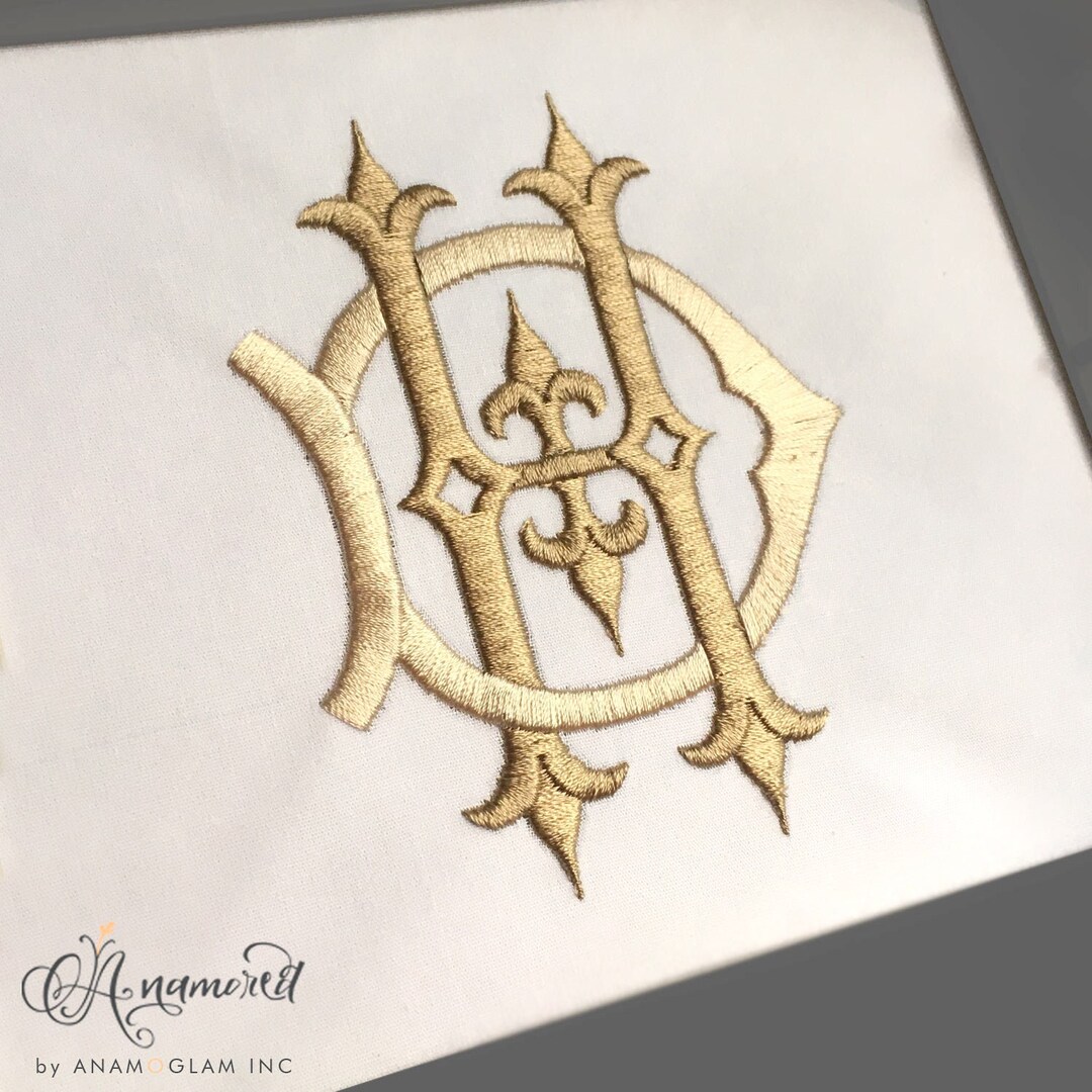 Interlocking D and H Embroidery Monogram Design for Machine Embroidery ...