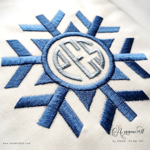 Snowflake Monogram Embroidery Design, Instant Download for Embroidery ...