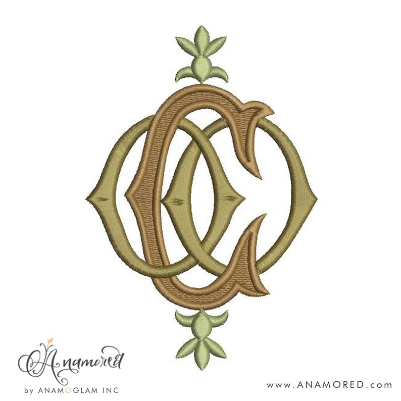 Interlocking O and C Monogram. Embroidery Design for - Etsy