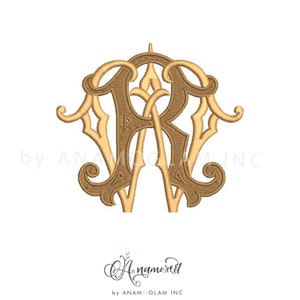 Interlocking R and W Monogram Embroidery Design / Embroidery Design ...