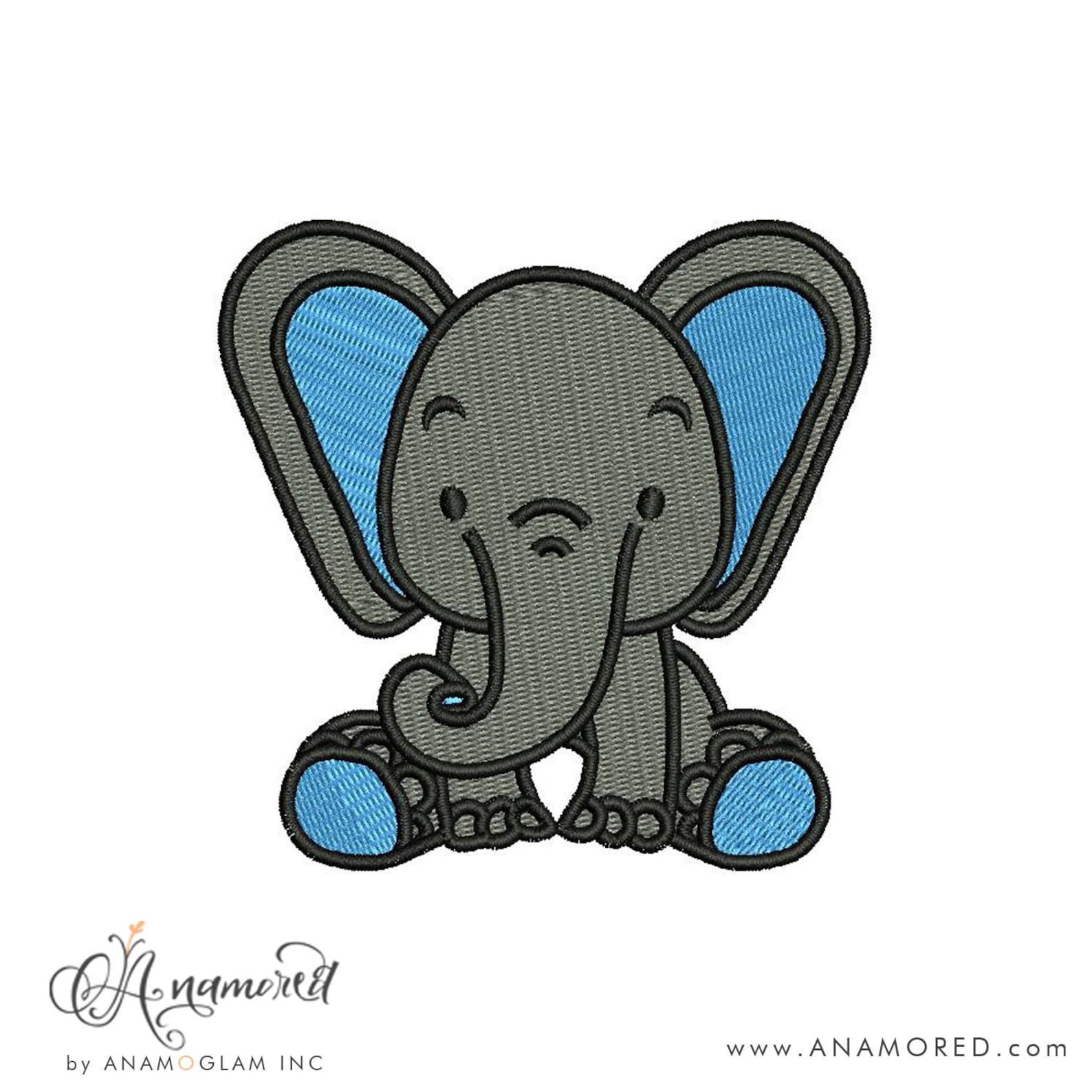 Baby Elephant Embroidery Design for Embroidery Machines - Etsy