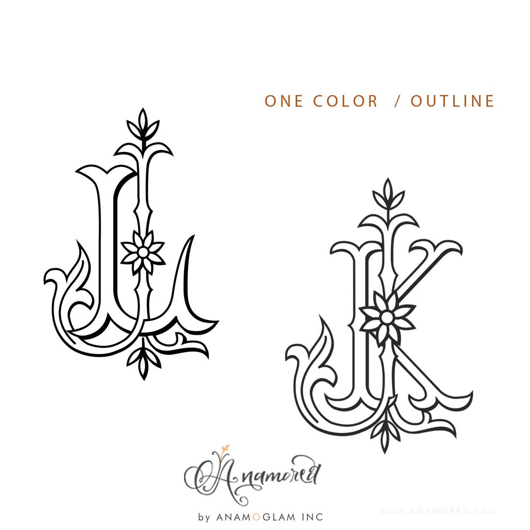 Custom Vector Monogram Setup / One Color Outline - Etsy