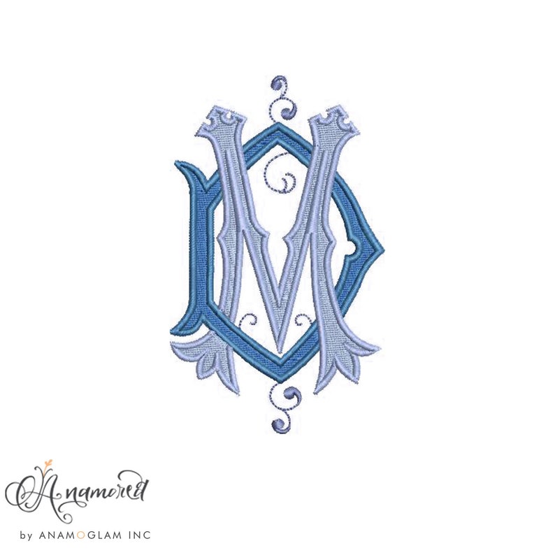 Interlocking D and M Embroidery Monogram Design for Machine - Etsy