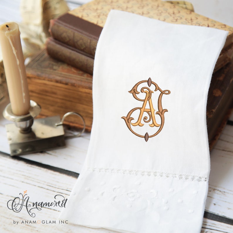 Interlocking J and A Embroidery Monogram Design for Machine - Etsy