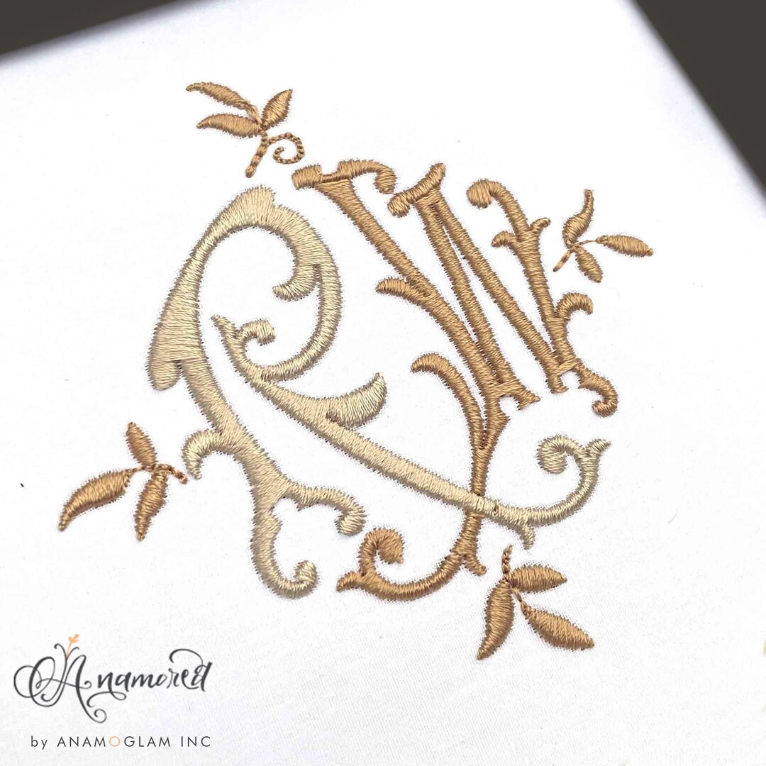 Monza Interlocking R and W Embroidery Monogram Design for Machine ...