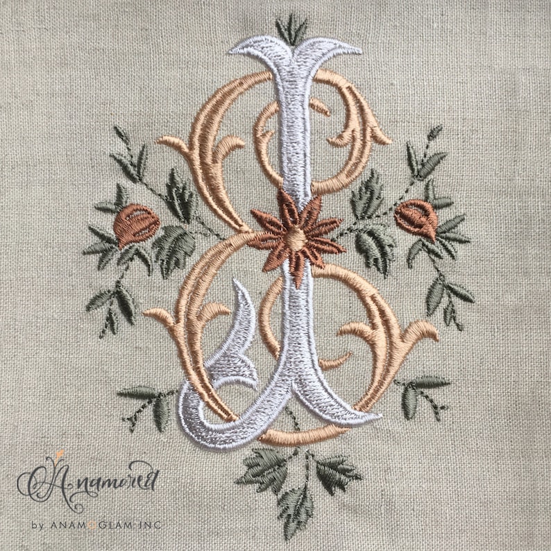 Interlocking EJ or JE Monogram Embroidery Design / Machine Embroidery ...