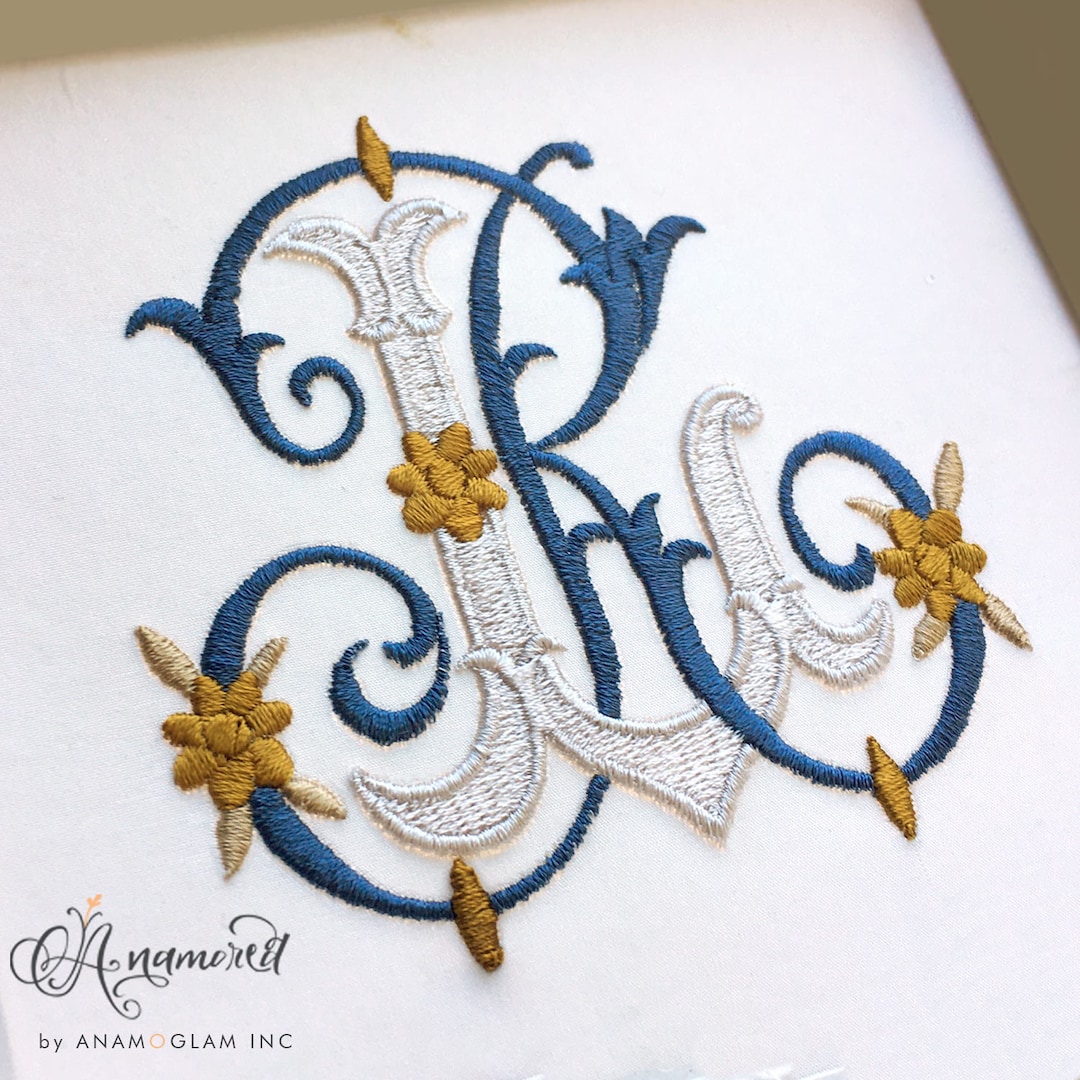 Interlocking R and L Embroidery Monogram Design for Machine Embroidery ...