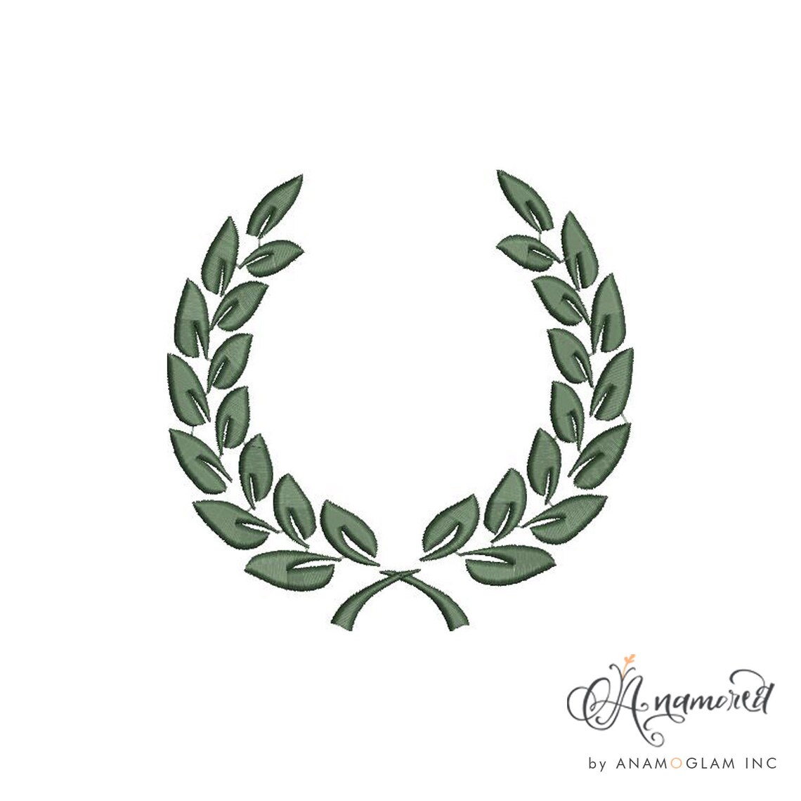 Wheat Laurel Monogram Embroidery Design Pattern for Embroidery - Etsy