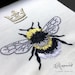 Furry Fuzzy Queen Bumble Bee With Crown Embroidery Design Pattern ...