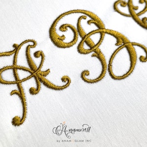 2 Sizes (small) Ella Lorraine Vintage Damask Monogram, Machine ...