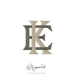 Interlocking EK Embroidery Monogram, Instant Download for Embroidery ...