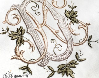 Interlocking K and J Monogram. Embroidery Design for - Etsy