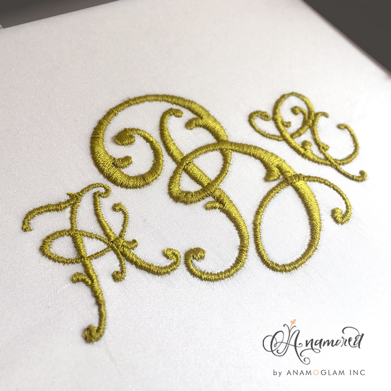 4 Sizes (1", 2", 3" & 4" Inch) Ella Lorraine Vintage Damask Monogram ...