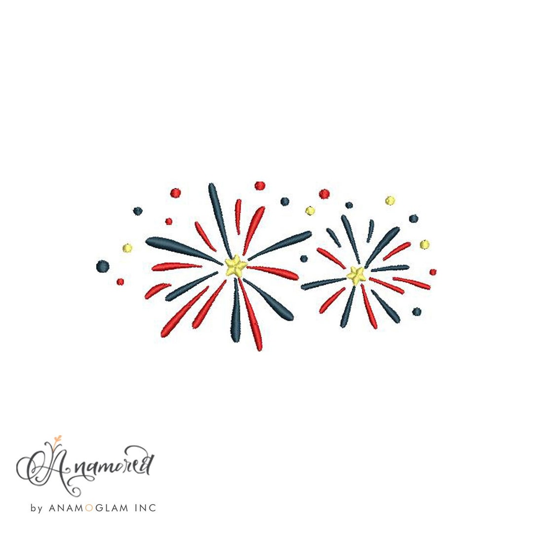 Fireworks - Embroidery Design Pattern for Instant Download, 4th of July ...