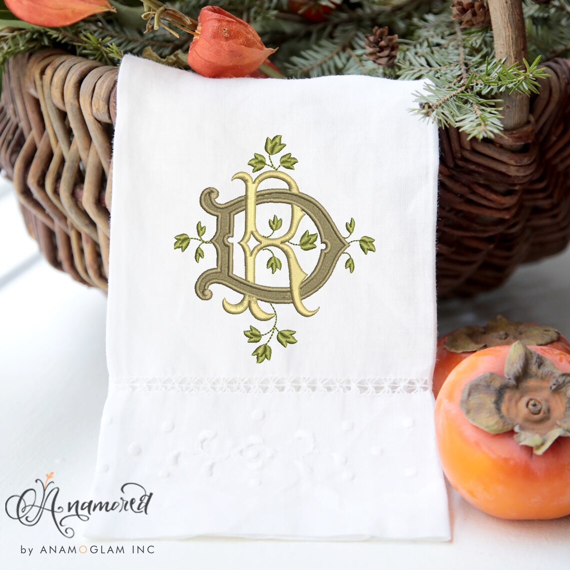 Interlocking D and R Embroidery Monogram Design for Machine Embroidery ...