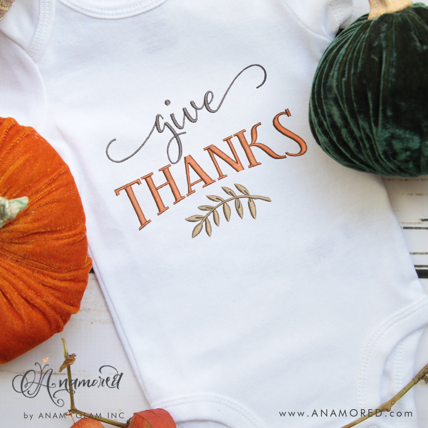Give Thanks Thanksgiving Embroidery Design for Embroidery Machine ...