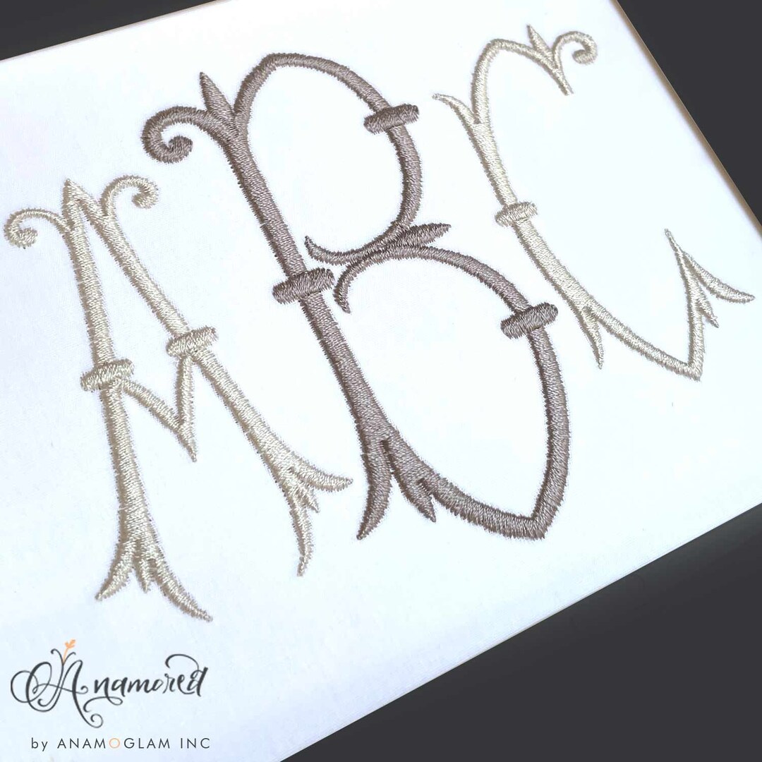 2 Sizes (3 & 4 Inch) Maia Fishtail Embroidery Alphabet for Embroidery ...