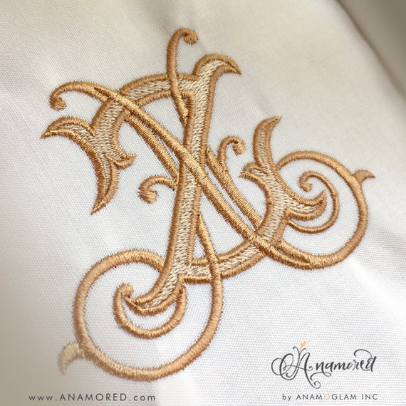 Interlocking N and Z Monogram Embroidery Design / Machine | Etsy