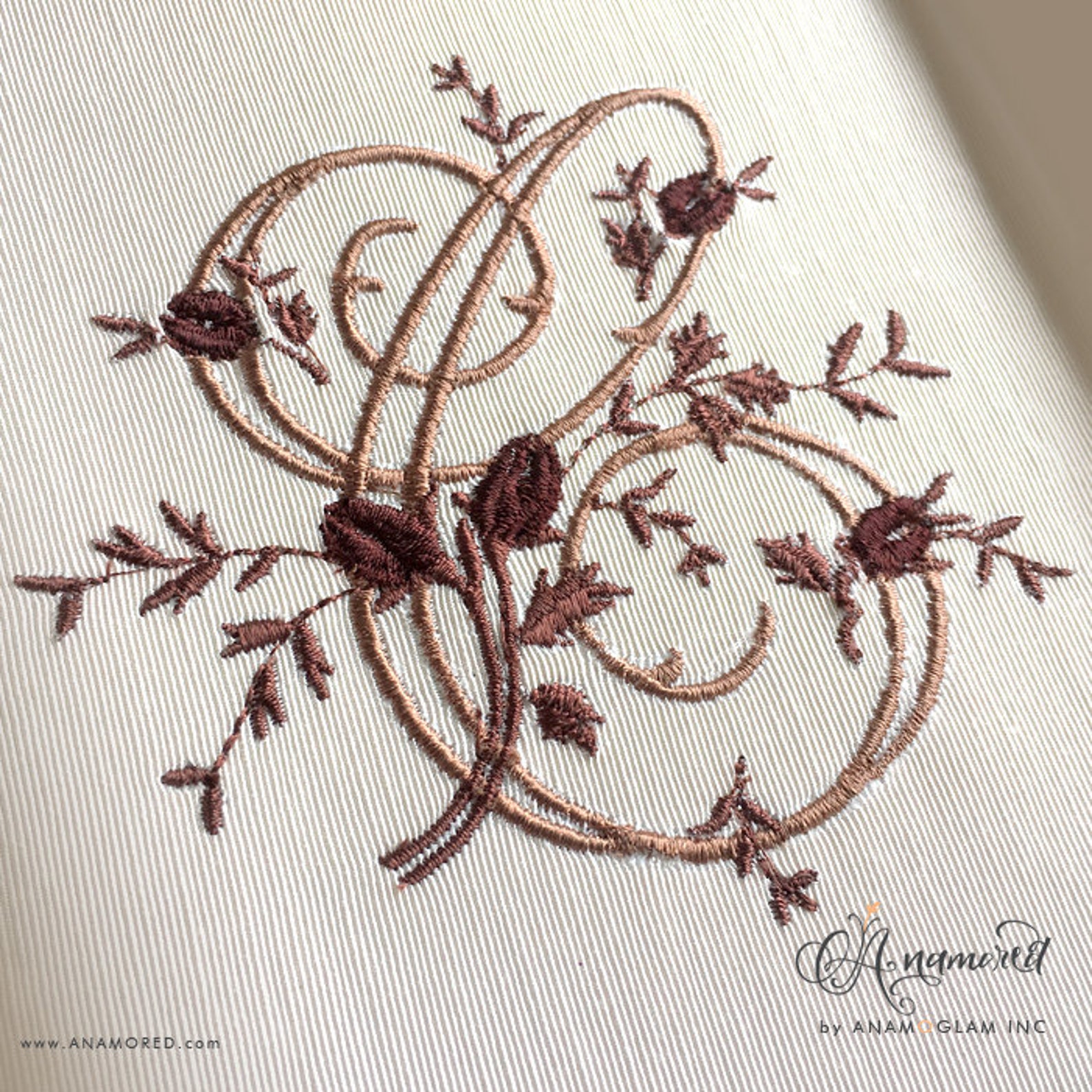 4 Fancy Floral Vine Monogram Embroidery Font for - Etsy