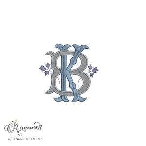 Interlocking K and B Monogram. Embroidery Design for Embroidery ...