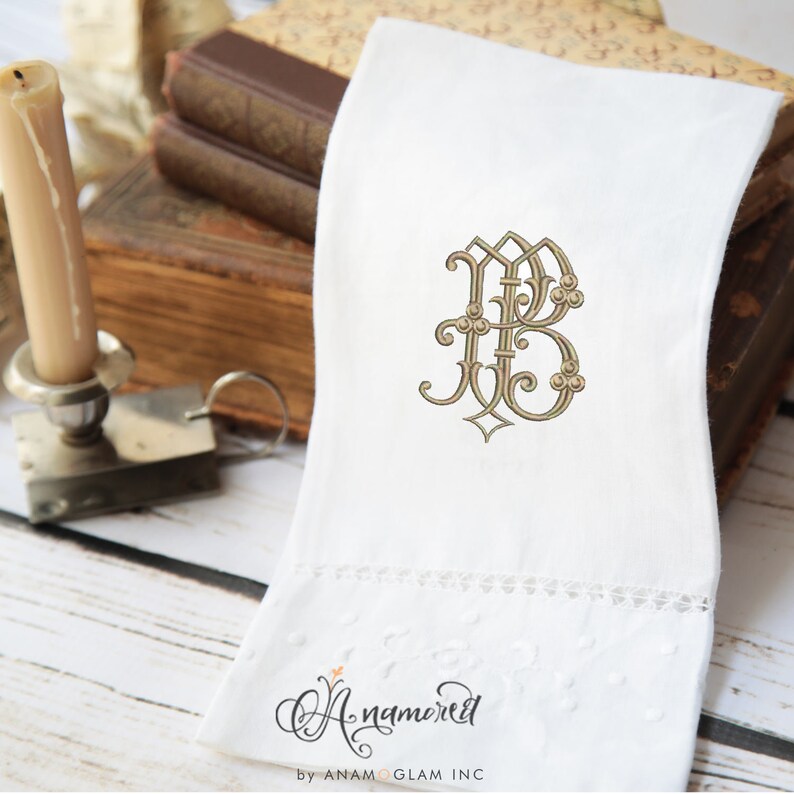 Interlocking P and B Monogram Embroidery Design / Embroidery Design ...