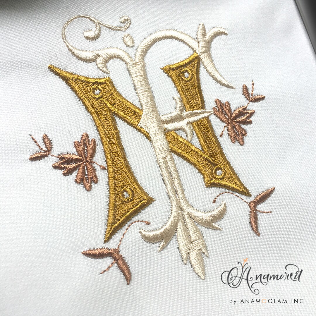 Interlocking Double F and N Embroidery Monogram Design for Machine ...