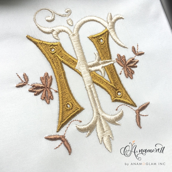 Interlocking Double F and N Embroidery Monogram Design for | Etsy