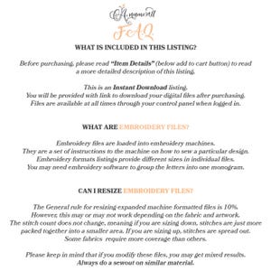 4 Sizes Ella Lorraine Vintage Damask Monogram, Machine Embroidery Font ...