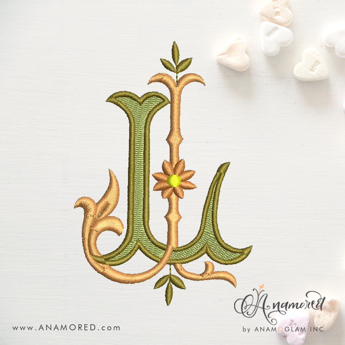 Interlocking J and L Embroidery Monogram Design for Machine | Etsy