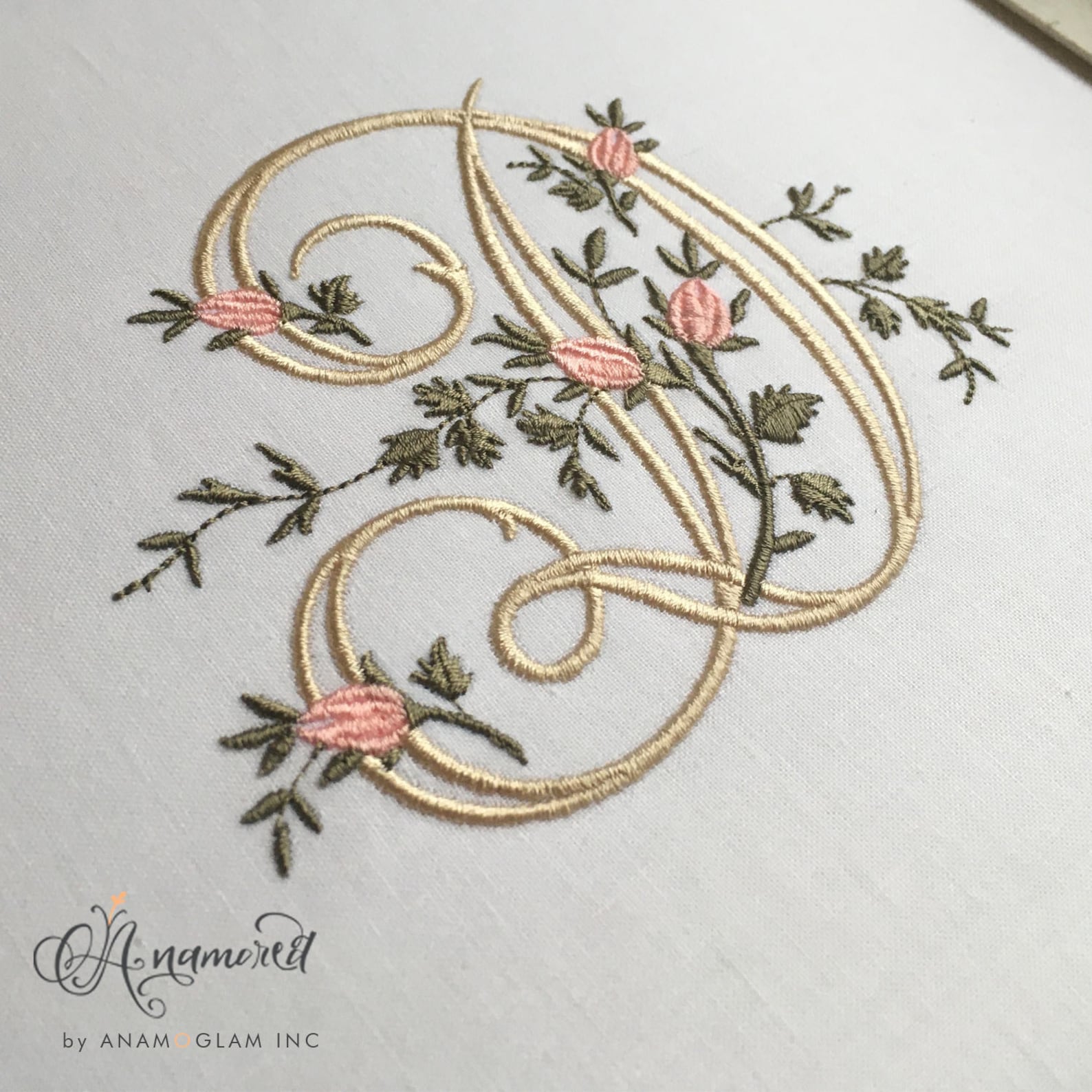 2 Sizes: 4 and 5 Fancy Floral Vine Monogram Embroidery Font for Embroidery Machine/ BX Font ...