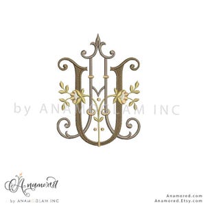 Interlocking A and U Embroidery Monogram Design File for Embroidery ...