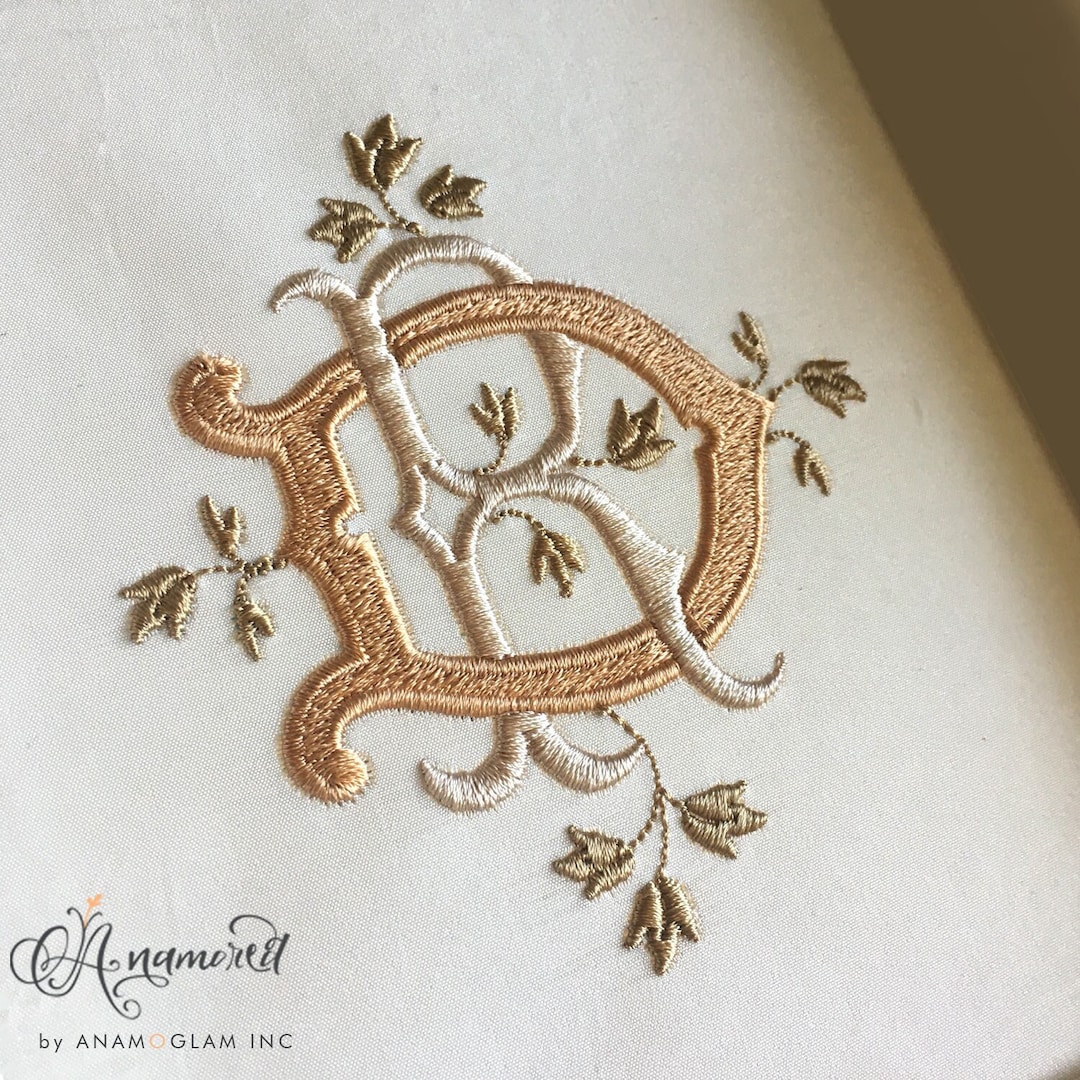 Interlocking D and R Embroidery Monogram Design for Machine Embroidery ...