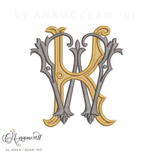 Interlocking W and K Monogram. Embroidery Design for Embroidery ...