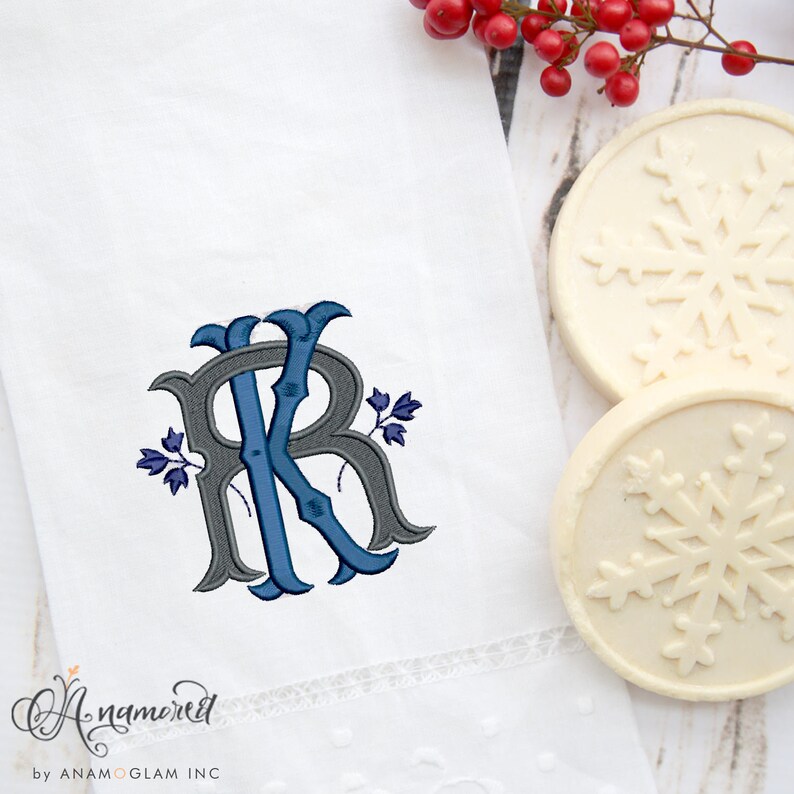 Interlocking K and R Monogram. Embroidery Design for - Etsy