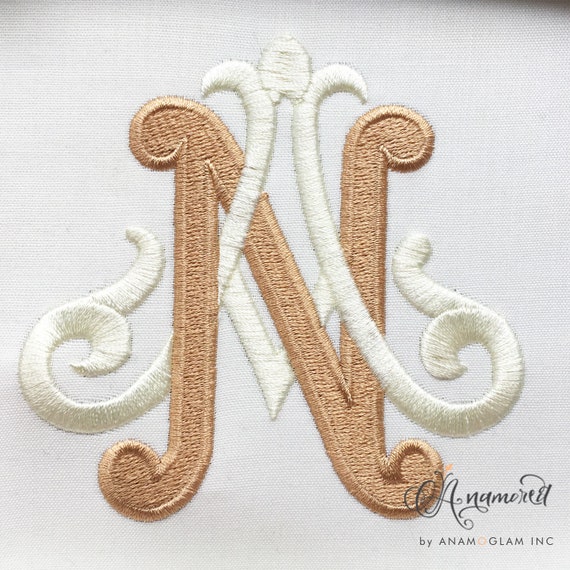 Interlocking A and N Embroidery Monogram Design for Machine - Etsy