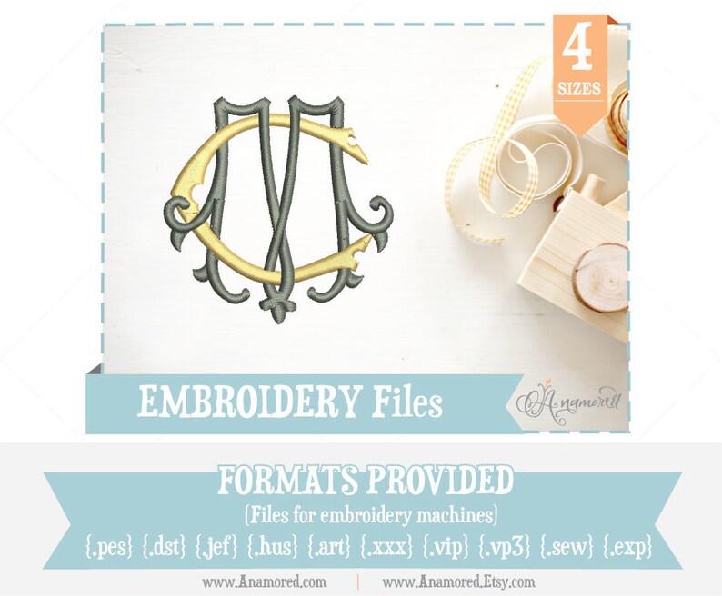 Interlocking C and M Monogram Embroidery Design / Machine - Etsy