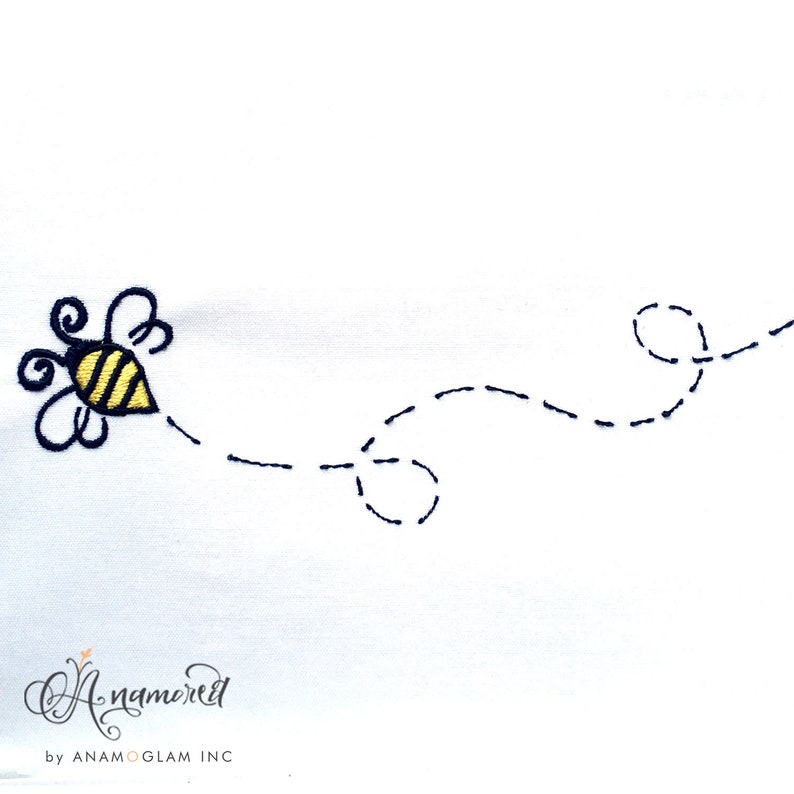 2 Design Bundle. Small Bees With Trail / Embroidery Design Patterns ...